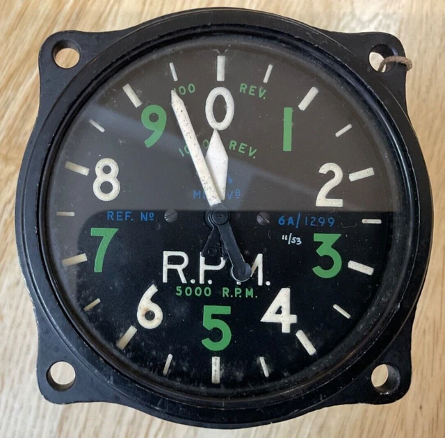 VINTAGE RAF AIRCRAFT Rpm Indicator Mkivb - 6A/1299 £95.00 - PicClick UK