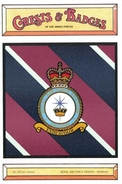CARTE POSTALE RAF Royal Air Force Station Hendon Crest Badge No.130 ...