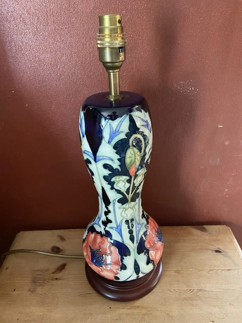 LARGE MOORCROFT LAMP Base Poppy Pattern £26.68 - PicClick UK