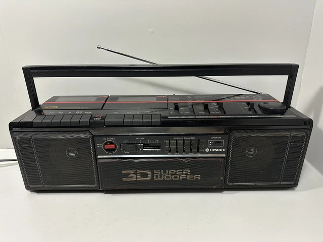 VINTAGE HITACHI TRK-3D5E 3D Super Woofer Boombox £69.99 - PicClick UK