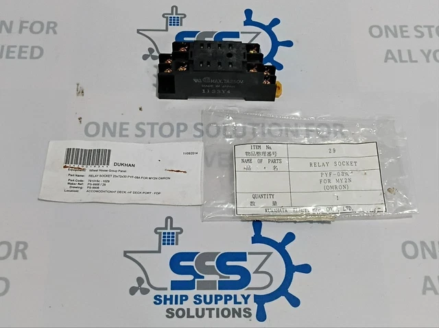 OMRON PYF-08A RELAY Socket 7A 250V For MY2N Socket Size 23mm x 72mm x ...