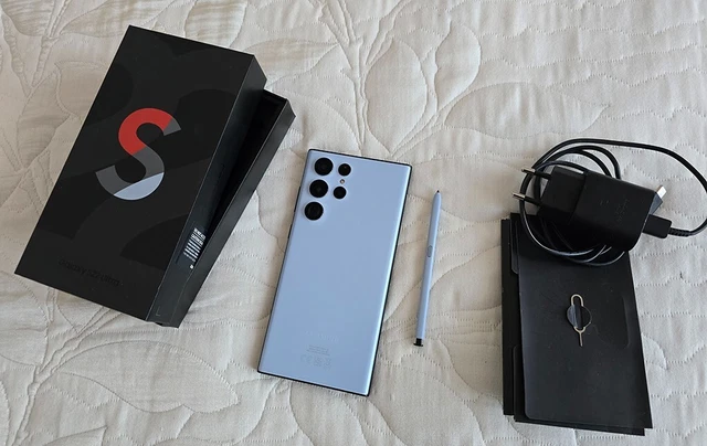 SAMSUNG GALAXY S22 Ultra 256 GB / Sky blue/ dual sim / excellent état/garantie EUR 590,00 ...