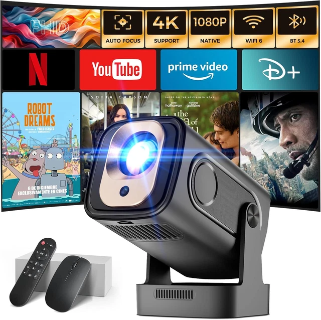 MINI PROJECTOR 2025 1080P Nativ 4K, Car Focus, Correction Car, App ...