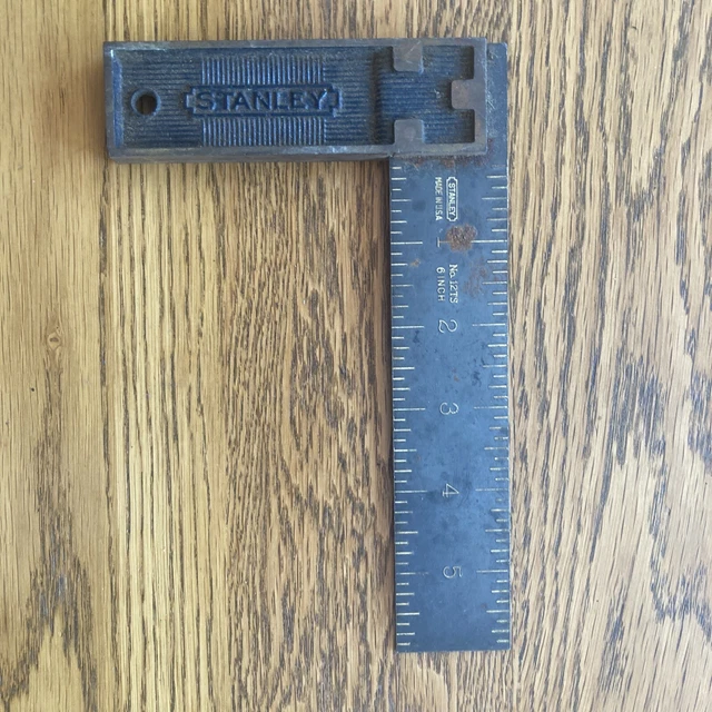 VINTAGE STANLEY ~ No.12TS, 6 Inch Try Square ~ All Metal ~ Made in U.S ...