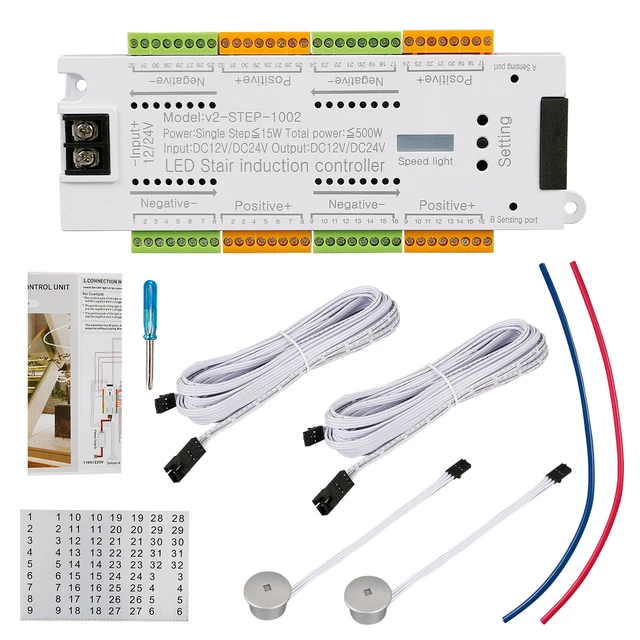 LED MOTION SENSOR Stair Light Controller Automatic Step Light System 32 ...