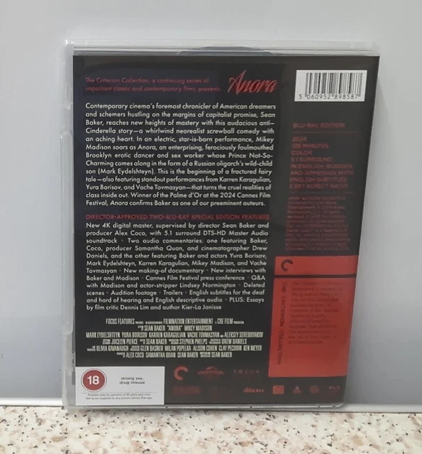 ANORA (2024) THE Criterion Collection -Blu-ray. c/w extras disc ...