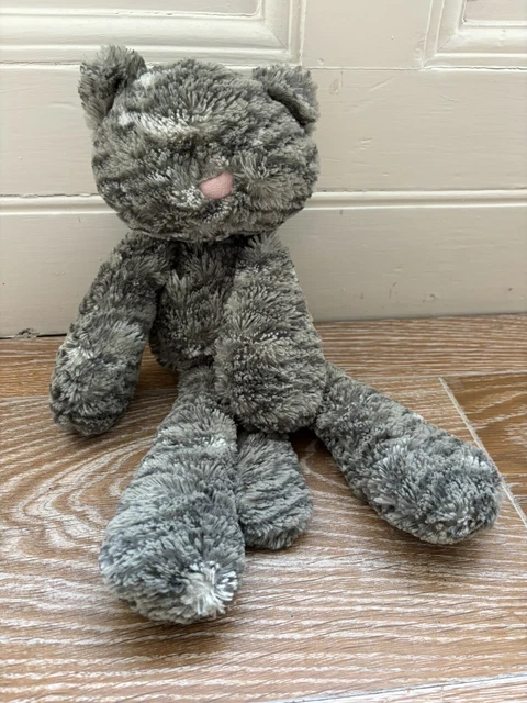 JELLYCAT MERRYDAY GREY Tabby Cat 17” Soft Cuddly Toy Kitten Long Legs ...