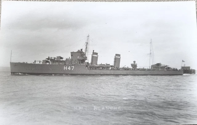 ORIGINAL 1930S PHOTO Royal Navy B-Class Destroyer HMS BLANCHE H47 ...