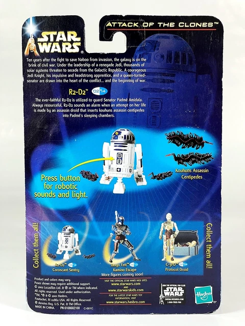 STAR WARS ATTACK of the Clones R2-D2 Electronic Light up Action Figure ...