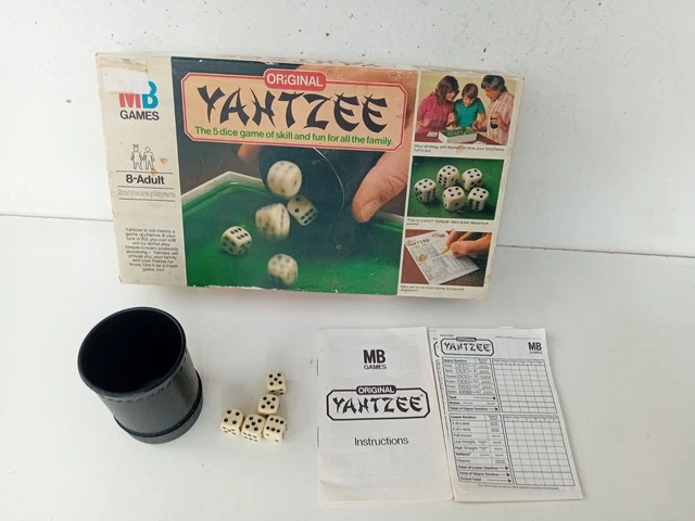 YAHTZEE BY MB Games Dated 1982 Used Condition Almost Complete In Worn Box £10.78 - PicClick UK