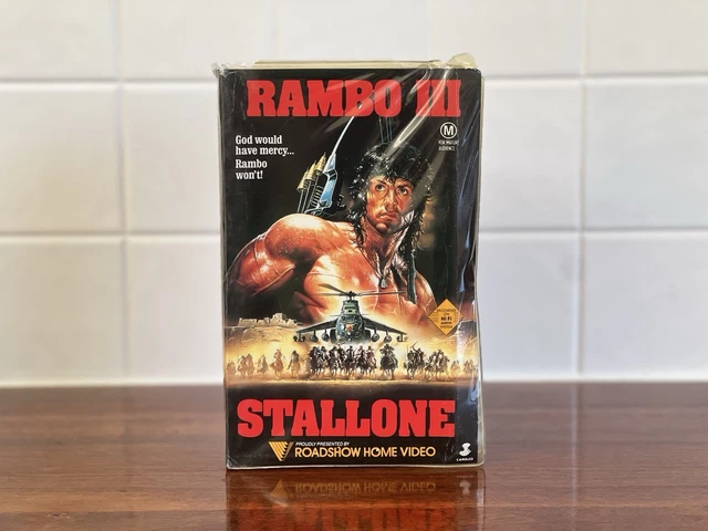 RAMBO III (1988) VHS Video Sylvester Stallone Roadshow Soft Case $20.00 ...