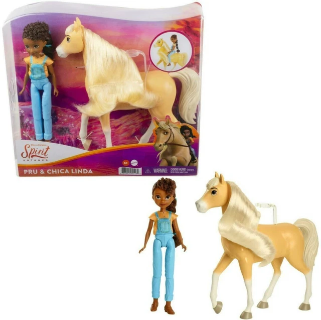 DREAMWORKS SPIRIT UNTAMED Pru Doll & Chica Linda Horse Figure 2-Pack ...