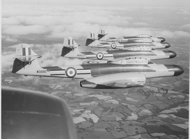 ORIGINAL PHOTO OF Gloster Meteor NF XI of No 25 Sqn. over Kent 1954 £2. ...