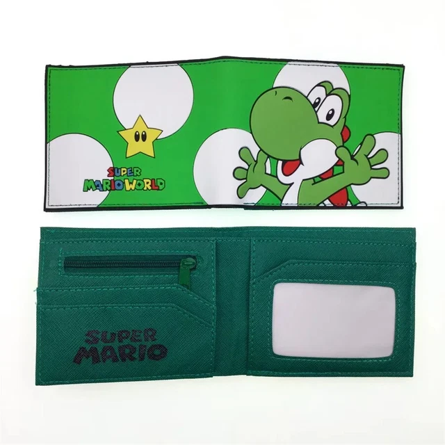 SUPER MARIO YOSHI Bifold Wallet Cosplay Cartoon PVC Boys Girls Coin ...