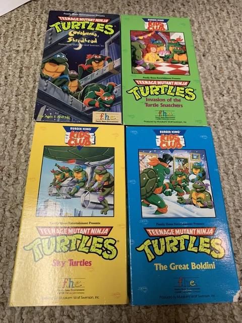 VHS TEENAGE MUTANT NINJA TURTLES 1990 Burger King Kids Club Full Set of ...