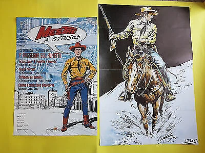 TEX WILLER RARO POSTER GIGANTE A CAVALLO CM 70X50 +poster tex mestre ...
