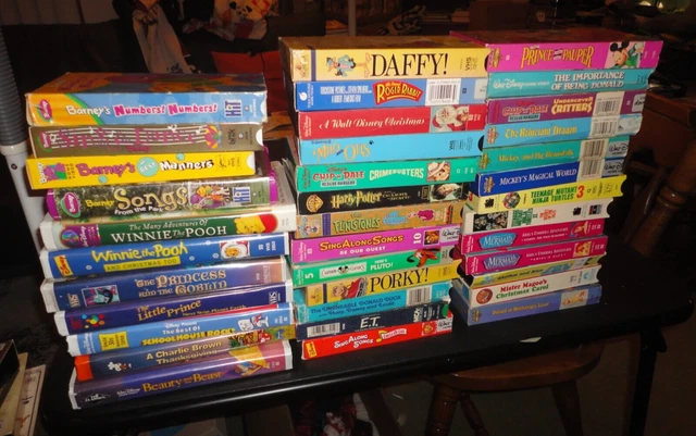DISNEY KIDS VHS Lot (VHS Lot of 37) Barney Turtles Harry Potter Rare ...