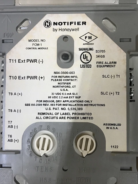 HONEYWELL FCM-1 NOTIFIER Addressable Fire Alarm Control Module $59.75 ...