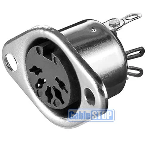 5 PIN DIN Chassis Panel Mount Female Socket Connector Solder Midi Cable ...