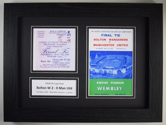 1958 FA CUP Final A4 Photo Ticket Display Football Programme Bolton ...