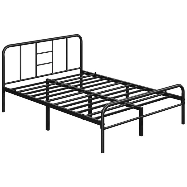 5FT KING METAL Bed Frame Strong w/ Headboard & Under Bed Storage, Black ...