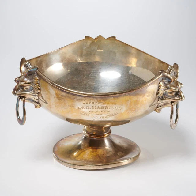 ANTIQUE SILVERPLATE EPNS Lions Head Doorknocker Centerpiece Jardiniere ...