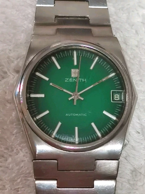 RARE 1970S VINTAGE Zenith Surf Automatic Watch in Green Dial $1,326.46 ...