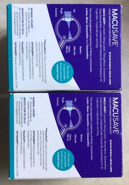 MACUSAVE EYE SUPPLEMENT - 90 Capsule 2 pack 180 capsules 2 £35.00 ...