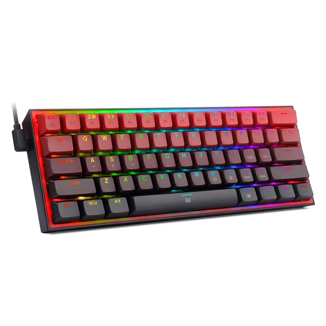 MECHANICAL GAMING WIRED Keyboard 61 Key Gamer Keyboard for Computer PC ...