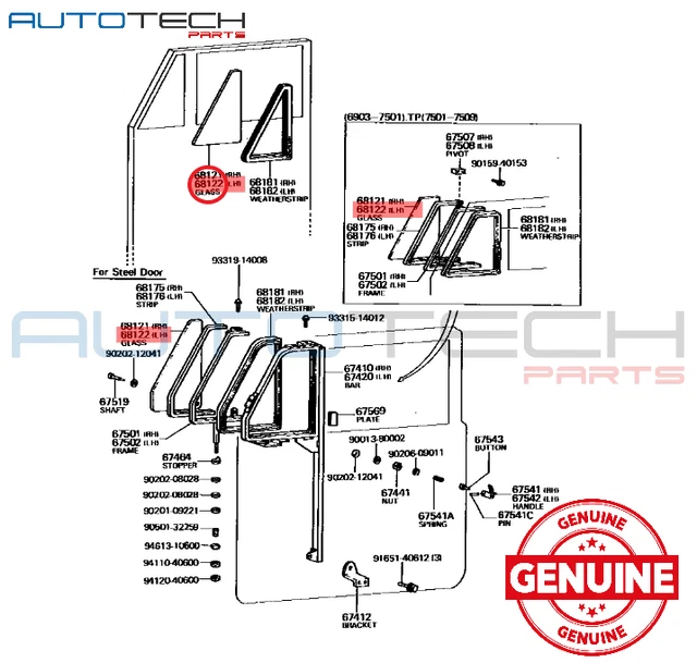 FOR LANDCRUISER HZJ70 Fzj70 New G Troopy Rh Lh 1/4 Quarter Vent Window ...
