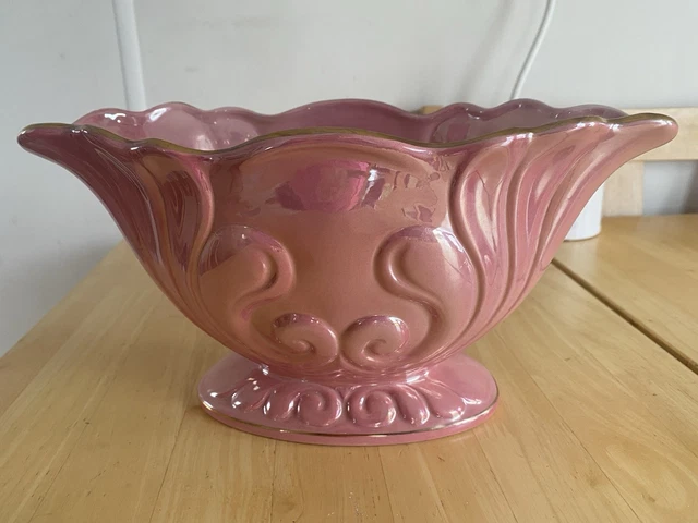 PINK GONDOLA ART Deco Maling Pearl Lustre Ware Vase Constance Spry £25. ...