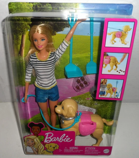 BARBIE WALK & Potty Pup Doll & Playset Pooping Puppy Mattel Dwj68 *Bnib ...