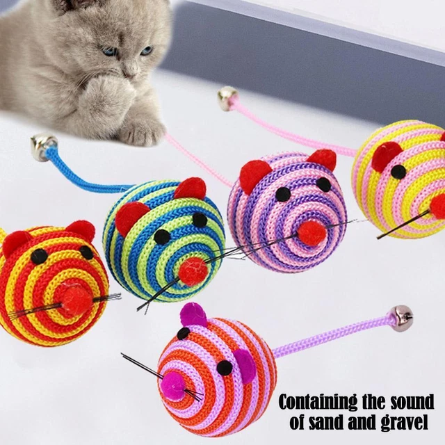 INTERACTIVE FOR CAT Toy Rattle Sound Plush Mouse For Indoor Cats and ...