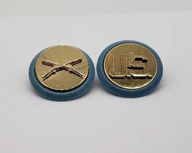 VIETNAM WAR US Army Infantry Branch Set Enlisted Collar Insignia Blue ...