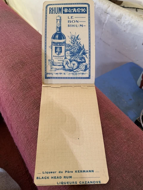 CARNET DE NOTE publicitaire RHUM BLACK LIQUEUR CAZANOVE Apéritif bistro ...