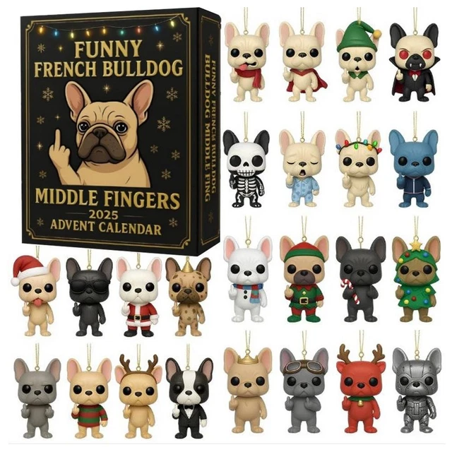 FRENCH BULLDOG ADVENT Calendars 2025 Fun Middle Finger French Bulldog ...