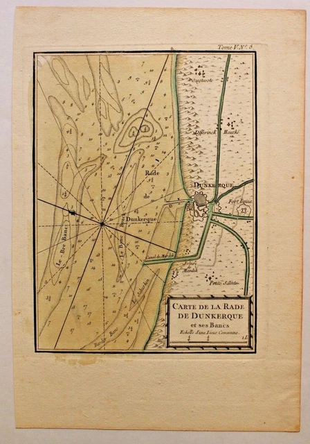 MAP OF DUNKIRK harbour, engraving, 18th century_ £61.23 - PicClick UK