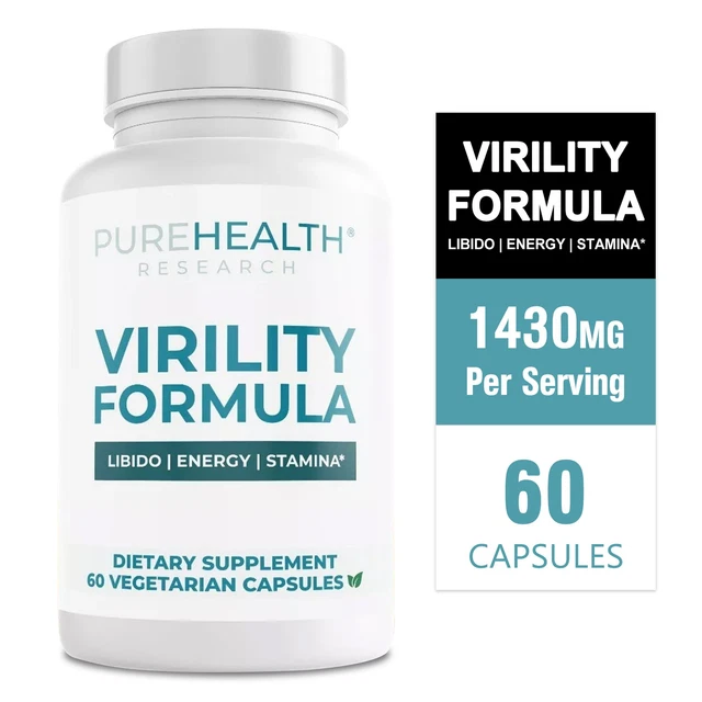 PUREHEALTH RESEARCH VIRILITY FORMULA-Testosterone Supplement-Cordyceps ...