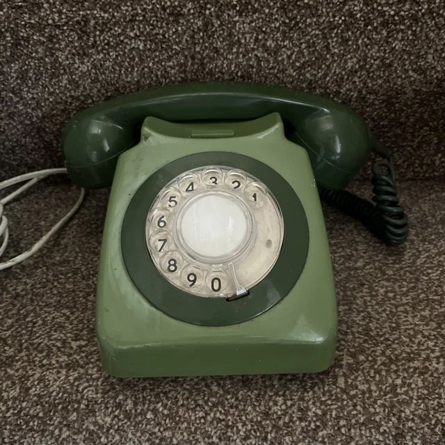 VINTAGE GPO 746F Rotary Dial Landline Telephone Green £44.40 - PicClick UK