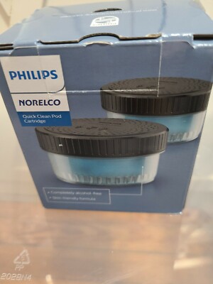 PHILIPS NORELCO QUICK Clean Pod Cartridge (2 pack) NEW, alcohol free ...
