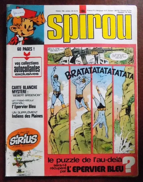 SPIROU N° 1854 Sirius + supplément docu. "indiens" + autocollants EUR 7,92 - PicClick FR