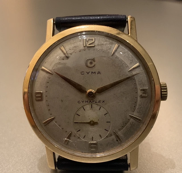 1950S CYMA CYMAFLEX GENTLEMAN’S WRISTWATCH MADE IN 18K YELLOW GOLD EUR ...
