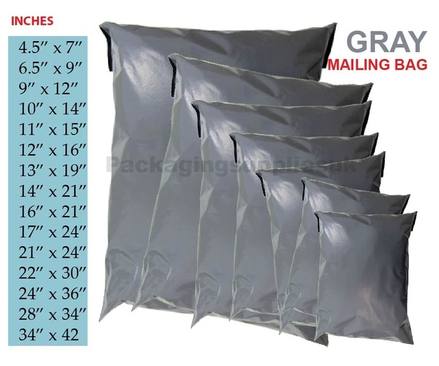 STRONG MAILING BAGS Grey Poly Postal Parcel Postage Mailer Bags ,Opaque ...
