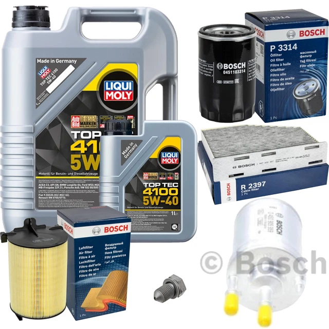 BOSCH INSPECTION SET 6L Liqui Moly Top Tec 4100 5W-40 pour VW Audi Golf Plu EUR 131,93 - PicClick FR