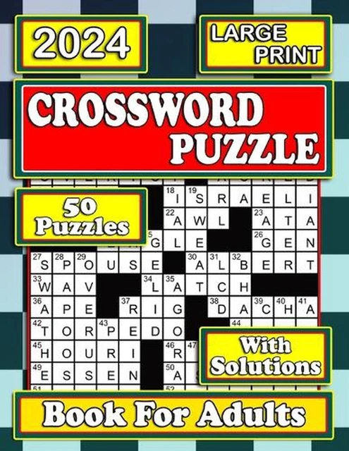2024 LARGE PRINT Crossword Puzzle Book For Adults: Stay Curious and Challenged w $36.99 ...