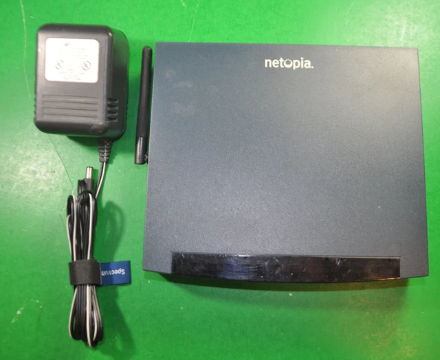 NETOPIA WIRELESS DSL Modem and 4-Port Router Model 3347NWG with Adapter ...