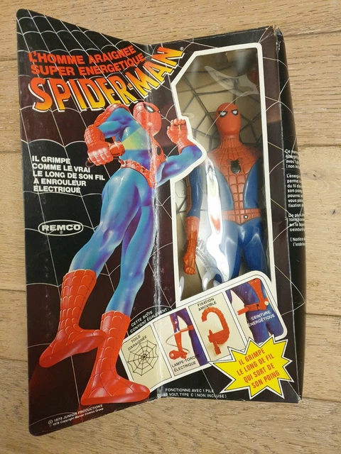 POUPÉE SPIDER-MAN SPIDERMAN Remco Arbois France 1979 In Box Boite Fra ...