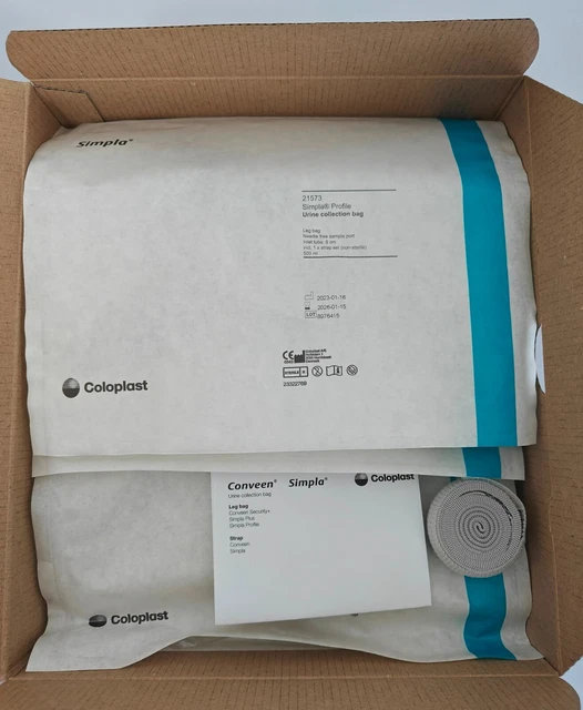 COLOPLAST SIMPLA PROFILE Urine Collection Leg Bag 500ml - 21573 - Boxed ...