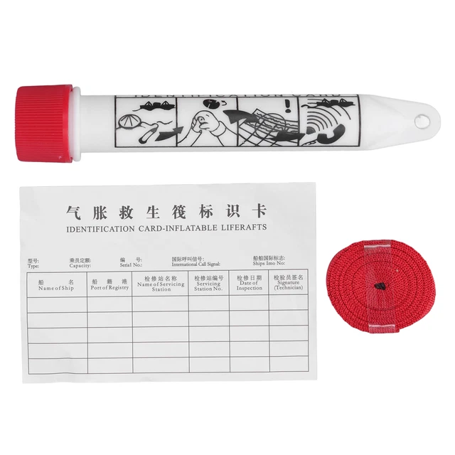LIFE RAFT IDENTIFICATION Card Inflatable Liferafts Identification Card ...