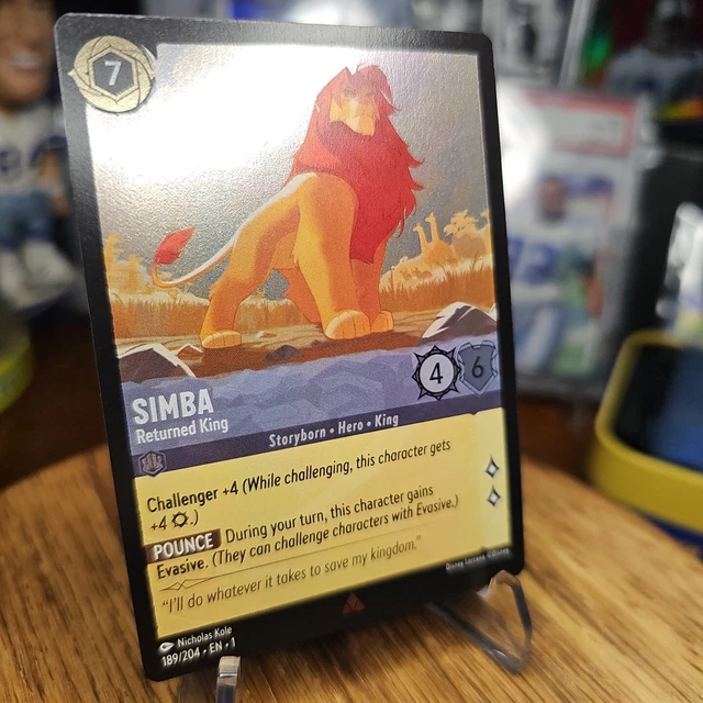 SIMBA 2023 DISNEY Lorcana Rare Storyborn Hero King Steel Ink Foil # 189 ...